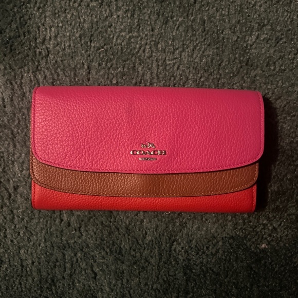 Coach | Bags | Coach Colorblock Leather Double Flap Slim Envelope ...